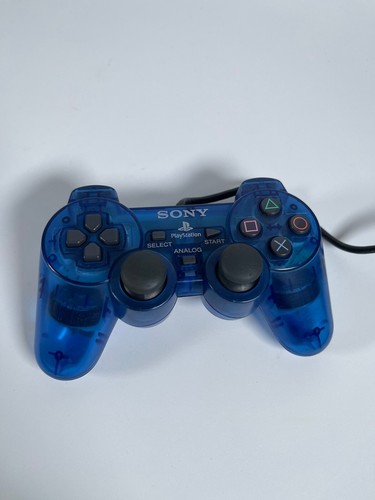 PS2 Oem Controller Dual Shock2 Blue Clear Transparent Tested | eBay