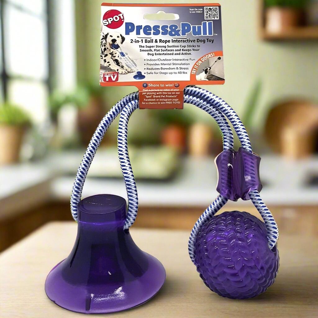 Press & Pull Interactive Dog Toy | Attaches to Door, Wall, Floor | Spot ...