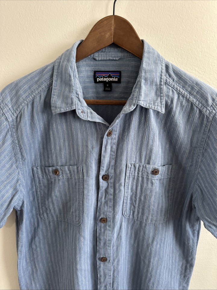 Patagonia Men’s Medium Hemp Cotton Blend Button Up Back Step Shirt | eBay