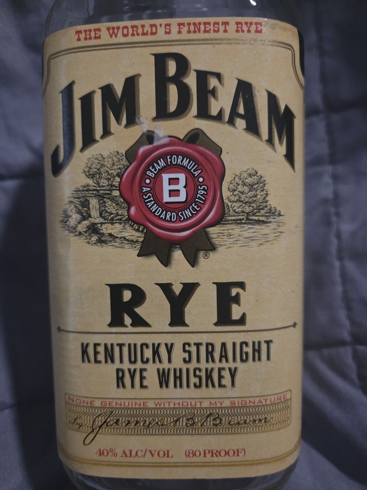 750 Ml - JIM BEAM RYE KENTUCKY STRAIGHT RYE WHISKEY BOTTLE | eBay