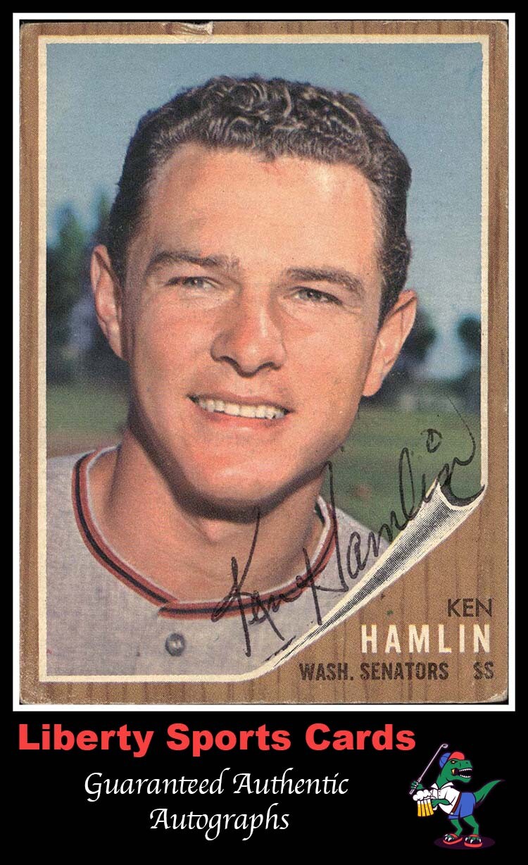 1962 Topps Ken Hamlin #296 Authentic Autographed Card Washington ...
