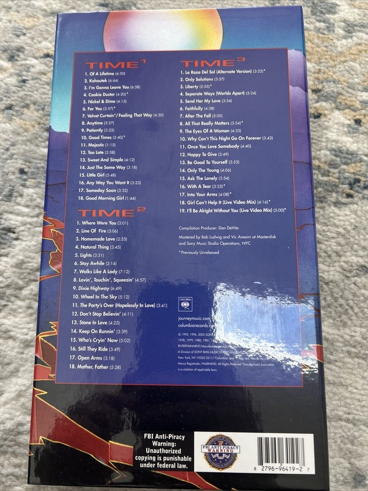 JOURNEY Time 3 Deluxe 3-cd Set 55 Songs 64 Page Book Rare Photos ...