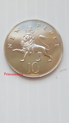 UK 1974 LION PASSANT CROWN 10P TEN PENCE PROOF COIN- LARGE TYPE | eBay