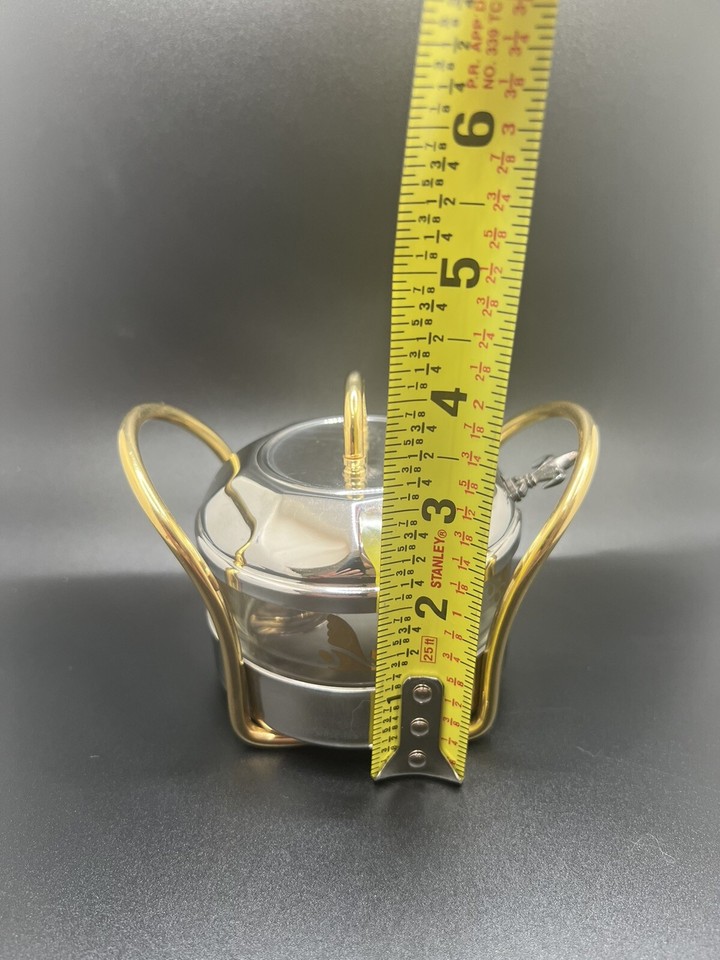 Vintage Gottinghen Silver Pl Brass Glass Relish Mustard Jam Serving ...