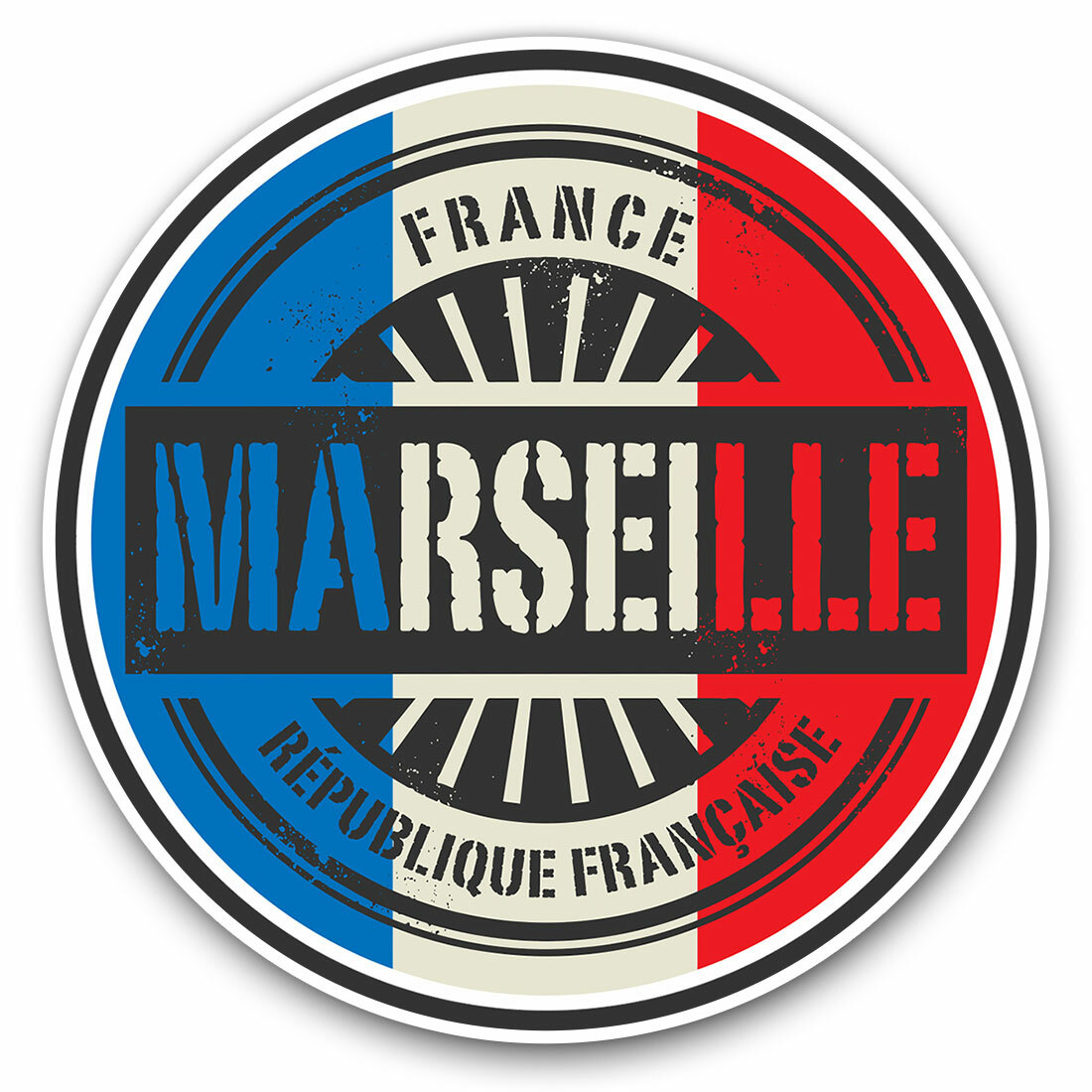 2 x Vinyl Stickers 25cm - Marseille France French Flag Cool Gift #6023 ...