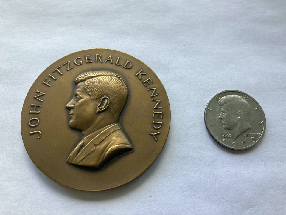 1961 BRONZE MEDALLIC ART MEDAL MEDALLION INAUGURAL PRESIDENT JFK JOHN ...