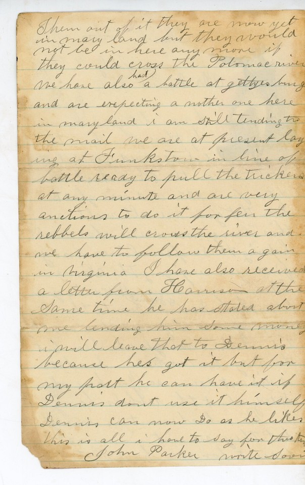 Magnus Civil War lettersheet with Washington design Gettysburg letter ...