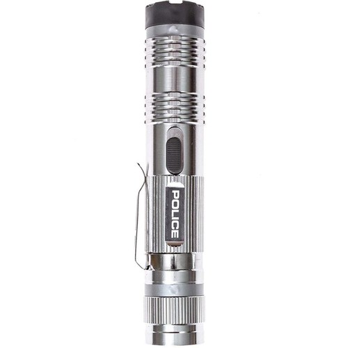 POLICE Stun-Guun M12-700 BV Mini Metal Rechargeable LED Flashlight Grey ...