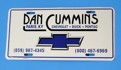 Car Dealership License Plate Tag Dan Cummins Chevy Pontiac Buick Paris ...