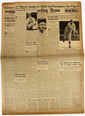 1934 SPORTING NEWS BASEBALL MAGAZINE ORIGINAL BOX SCORES DODGERS 8 2 ...