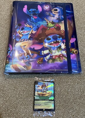 Disney Lorcana Stitch Azurite Sea Promo Card And Binder Bundle. Free ...