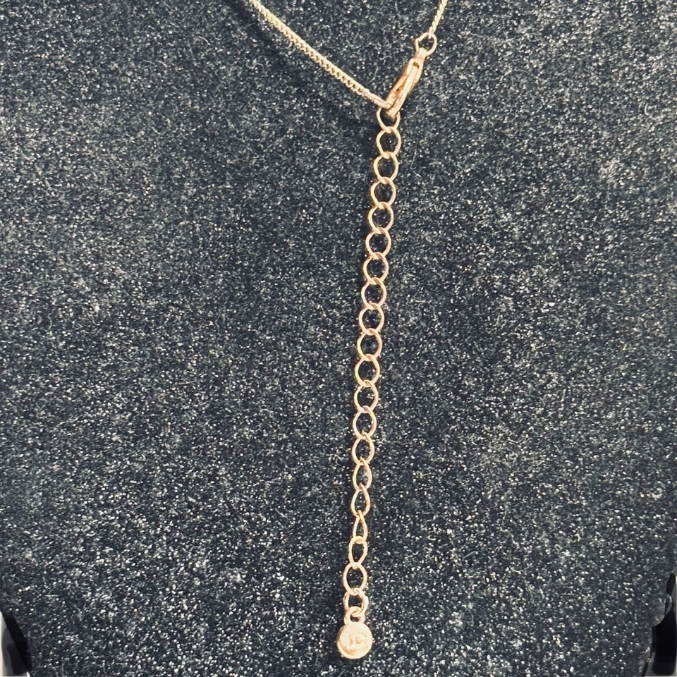 LIZ CLAIBORNE necklace delicate pink acrylic teardrop rhinestones ...