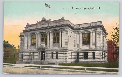 Library Springfield Illinois 1913 Postcard | eBay