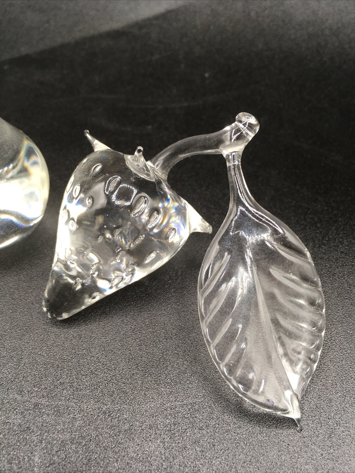 Vtg Pair Michael Dorofee Art Glass Fruit Figurines Pear Strawberry 3 ...