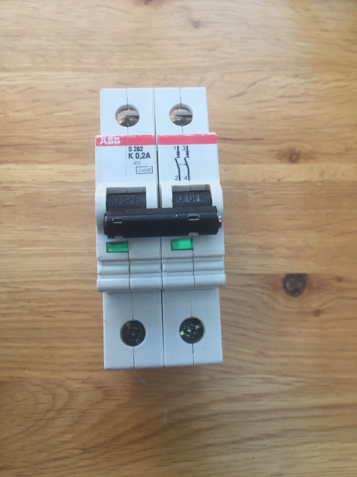 ABB 0.2 Amp Type K Mcb Circuit Breaker S282 2 Pole Double | eBay