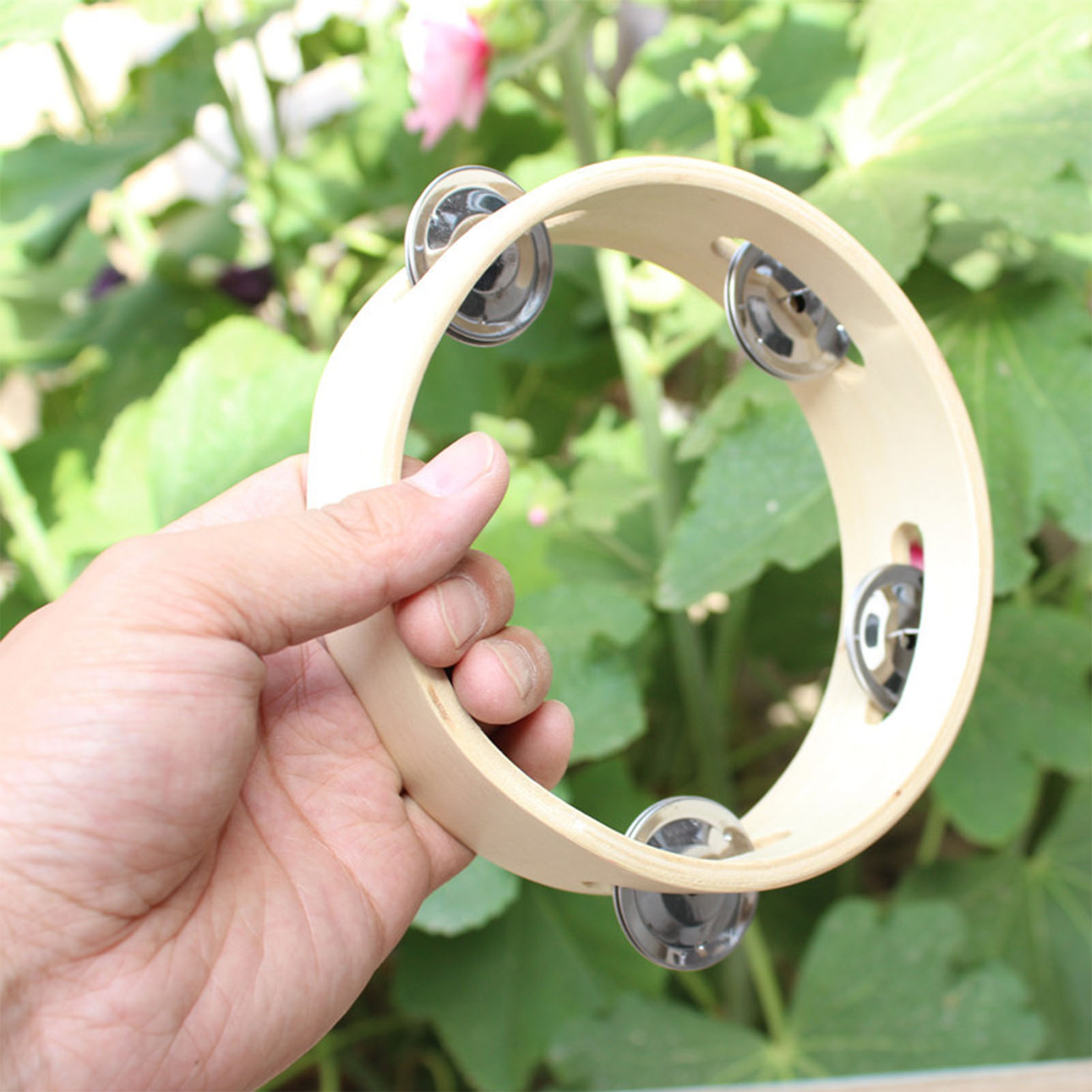 4/6/8/10" Hand Tambourine Drum Bells Jingles Percussion Kids Musical ...