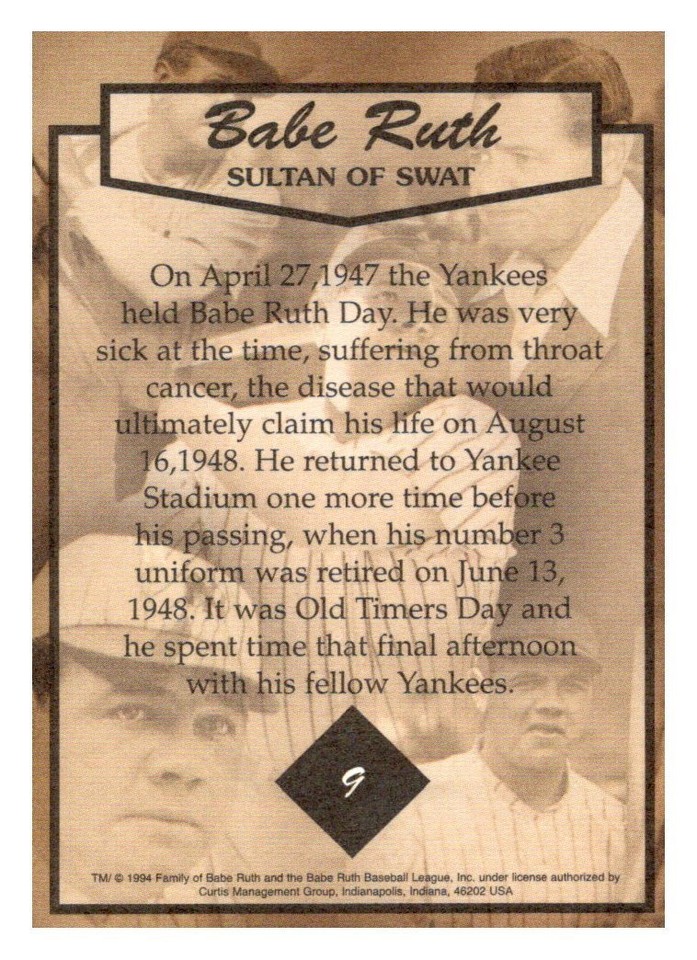 Babe Ruth Guyana #2913 Mint NH Stamp Card #9 | eBay