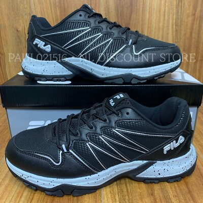 FILA Men's Quadrix Cool Max Lightweight Running Sneakers Shoes ~ Black ...