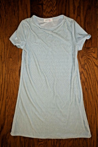 L 10-12 ANTISTAR SUMMER DRESS BLUE VELOUR KNEE LENGTH SHIMMER SHORT ...