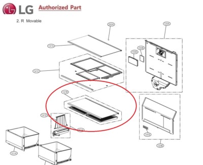 LG FRIDGE SHELF GENUINE PART ACQ89579305 FOR GF-L570MBL GF-L570PL GF ...