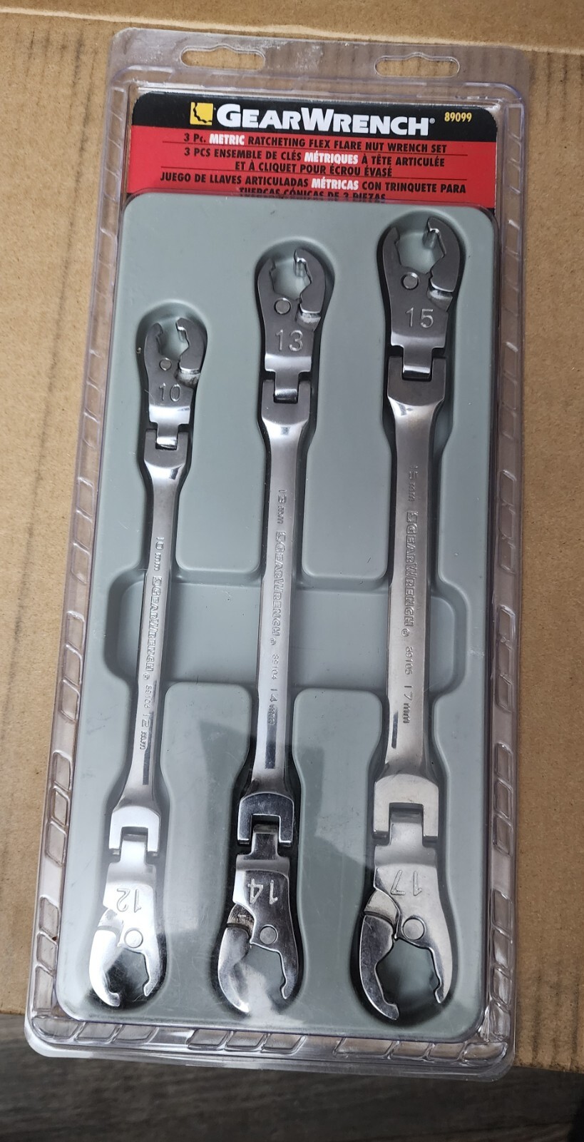 Gearwrench Metric Flex Head Ratcheting Flare Nut Line Wrench Set W ...