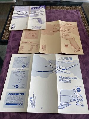 80s PBA Naples Airlines 3 timetables -1981/82/84 w/Massachuchetts sch ...