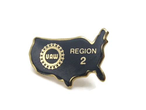 UAW Region 2 United Auto Workers Union United States Pin Black & Gold ...