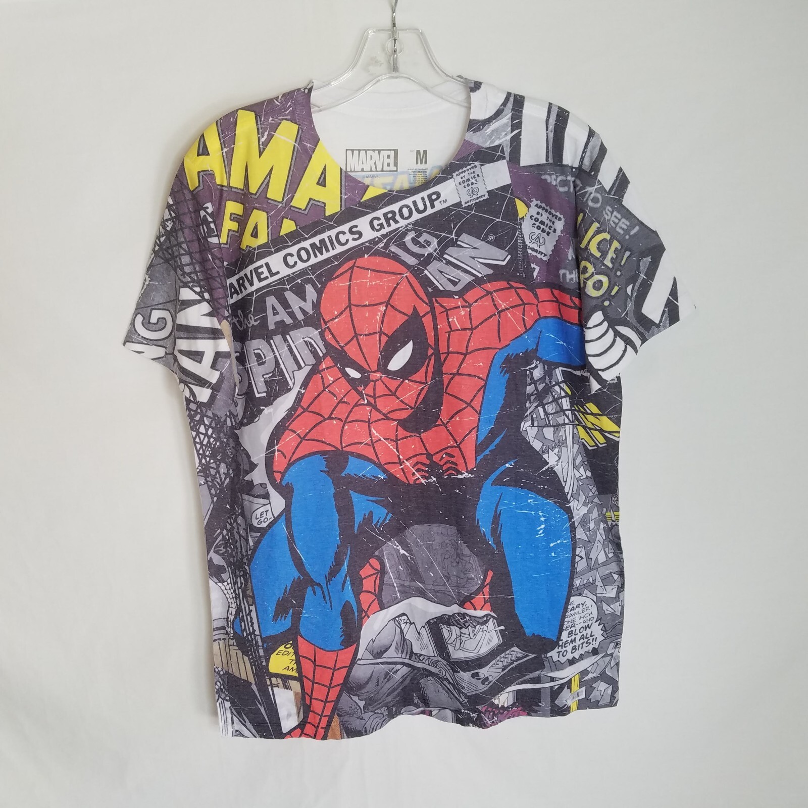 Marvel Spider-Man Mens Front Back All Over Print S/S … - Gem