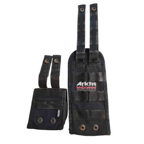 Arktis Molle Pouches Black 2 x Tactical Rigid Cuff Small Utility Bundle ...