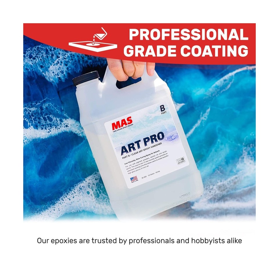 MAS Art Pro Epoxy Resin & Hardener | Two Part Art Resin Features UV ...