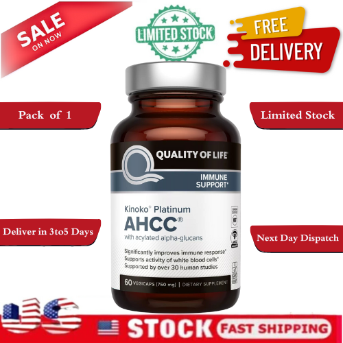 Quality Of Life Kinoko Platinum AHCC 750 Mg, 60 Veggie Capsules, USA ...