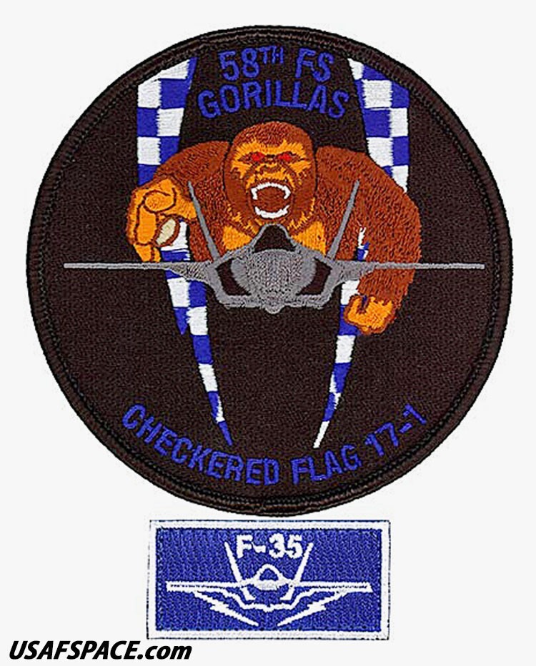 USAF 58TH FIGHTER SQ-F-35-LIGHTNING CHECKERED FLAG- Eglin AFB ORIGINAL ...