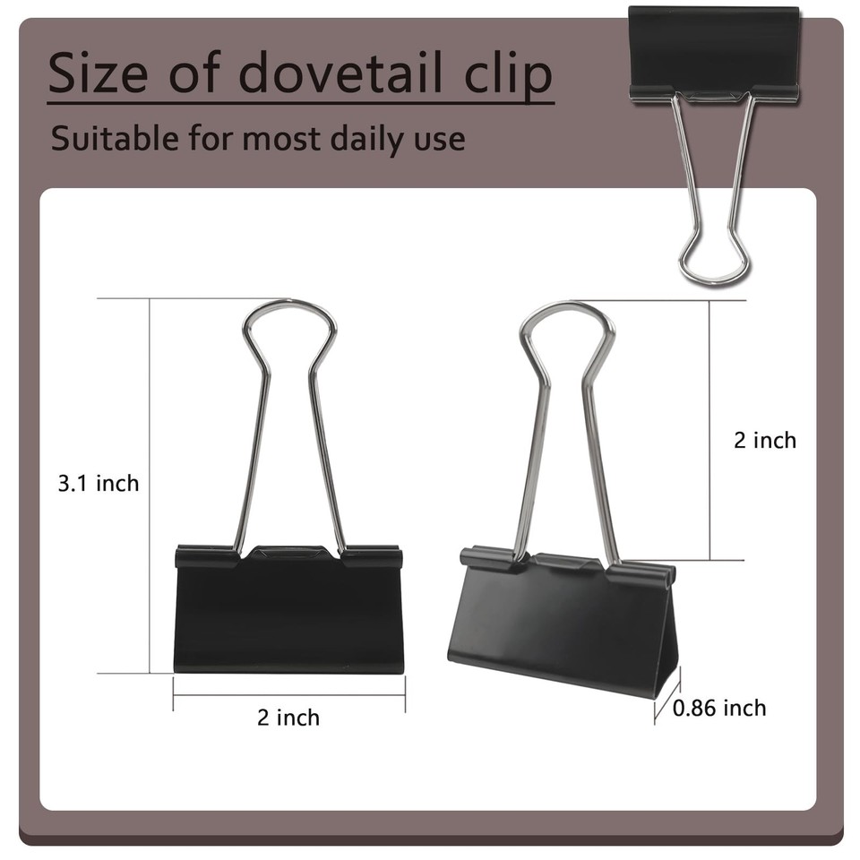 Extra Large Binder Clips, 2-Inch, 15 Pack (51mm Width) - Big Paper ...