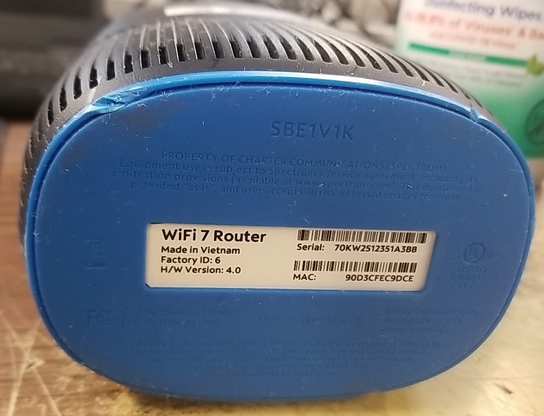 Spectrum WiFi 7 Tri Band SBE1V1K Advanced Home Wireless Router for sale ...