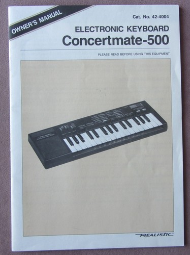 Original 1986 Realistic Electronic Keyboard Concertmate-500 Owners ...