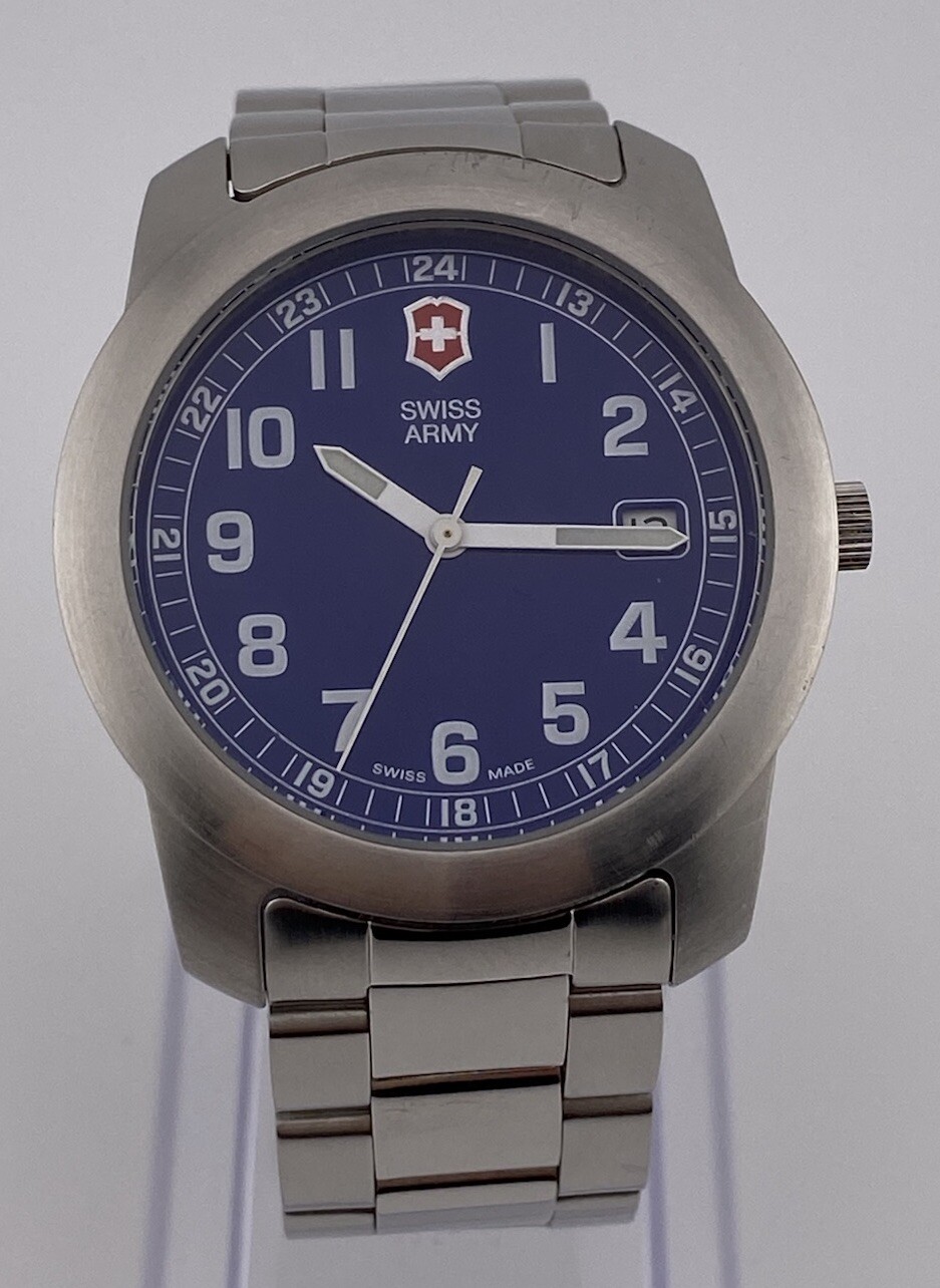 Swiss Army Victorinox Military Blue Day Dial St. Steel Aviation Mens ...