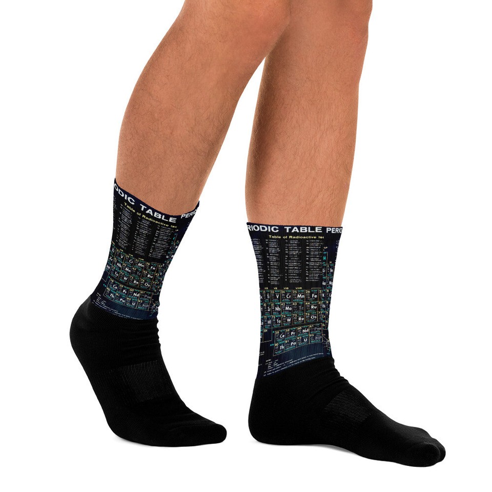 Periodic Table Of The Elements Vintage Chart Black Socks | eBay