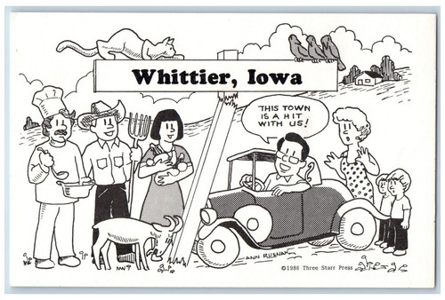 c1950's This Town Is A Hit With Us Whittier Iowa Correspondence Vintage ...