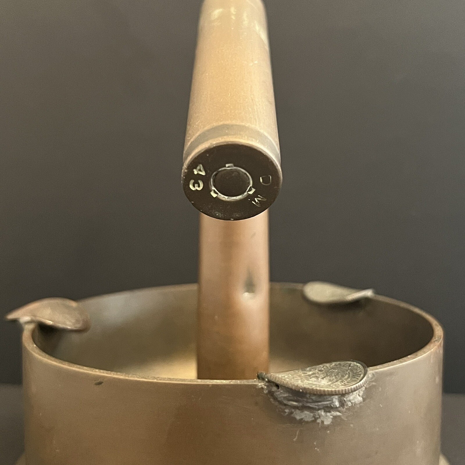 WW II Trench Art Ashtray From Military Shell Casing 105MM M14 S.M.C ...