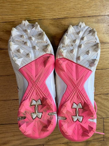 UNDER ARMOUR GLYDE Youth Girls’ Baseball & Softball Cleats 1 Y White w ...