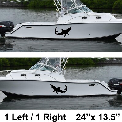 2 -Mako Boat Logo Shark Sticker Decal Free Shipping BLACK | eBay