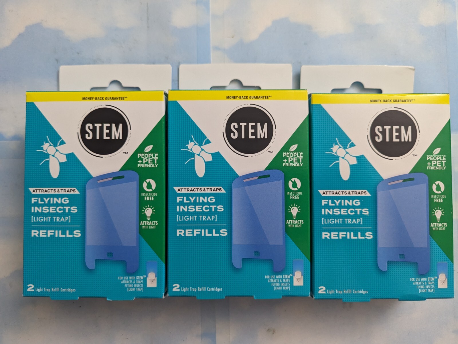 LOT (3) STEM FLYING INSECTS LIGHT TRAP REFILLS TOTAL 6 REFILL ...