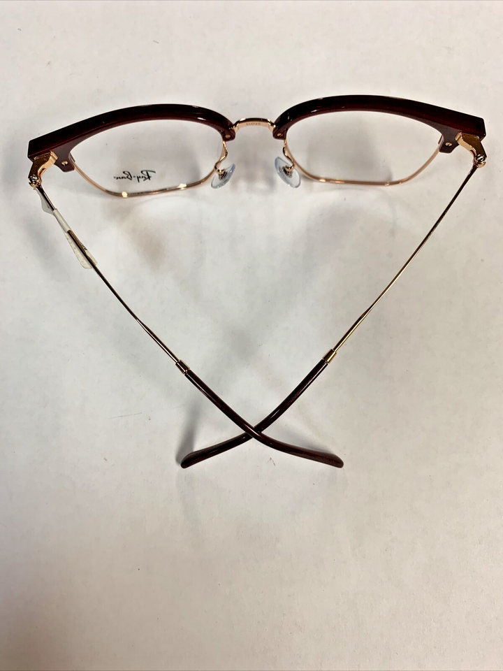 51mm New Ray Ban RB7216 8209 Clubmaster Eyeglasses Burgundy/Rose Gold ...