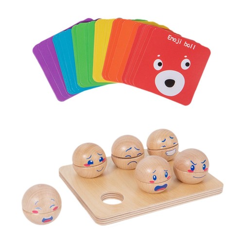 Emotion Ball Fun Face Matching Blocks Block Sorting Montessori Wooden ...