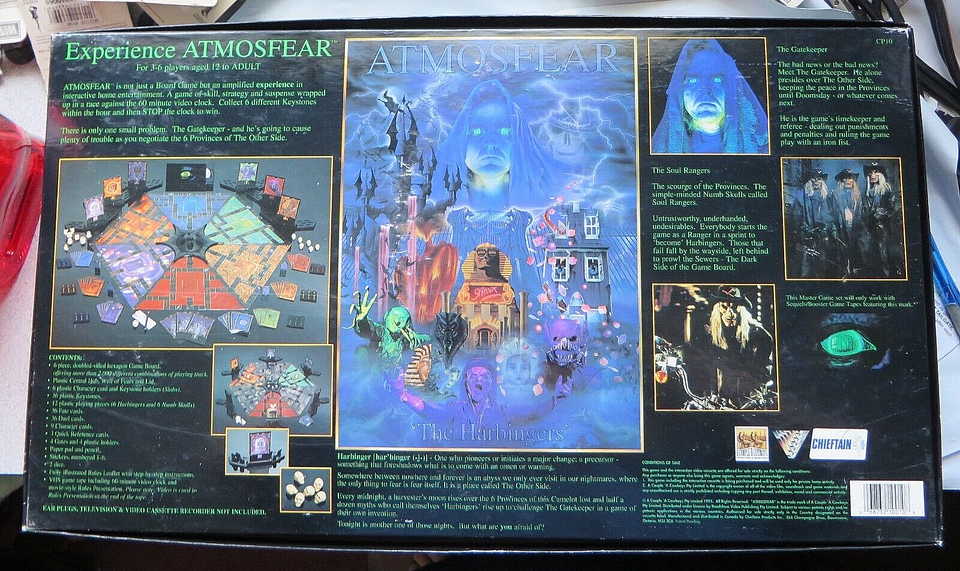 Atmosfear Harbingers VHS Board Game Mattel good shape complete ...
