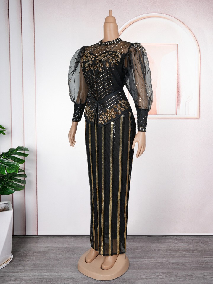 African Women Dahsiki Long Dress Abaya Oversize Kaftan Bodycon Evening ...