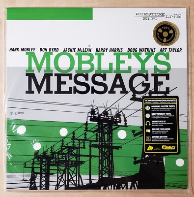 Hank Mobley Mobley's Message Analogue Productions Prestige Sealed 180g ...