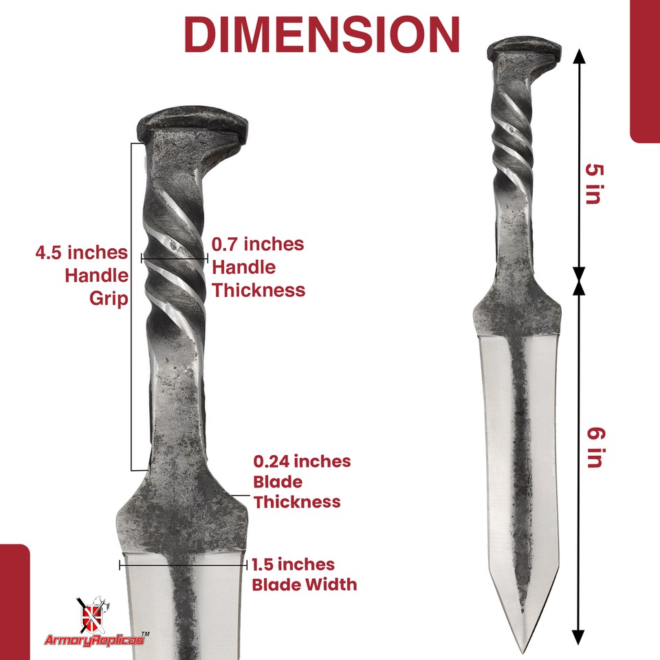Two-Faced Double-Edged Forged Railroad Spike Knife w/ Genuine Leather ...