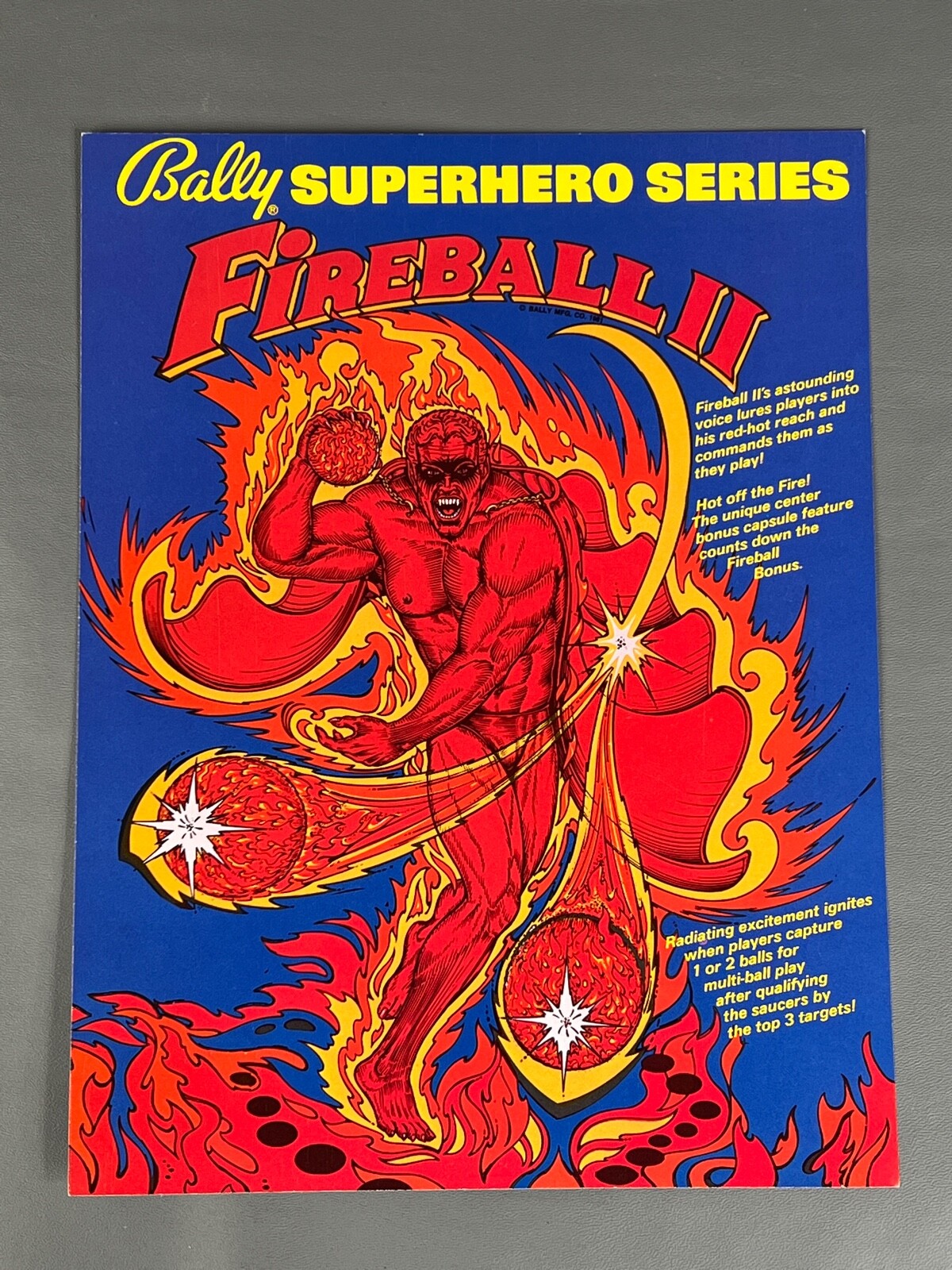 Fireball 2 Flyer New NOS PROMO Bally Pinball Machine Art Artwork Retro | eBay