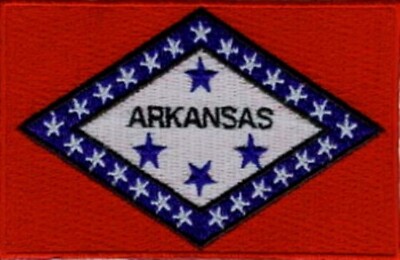 Arkansas USA State Flag Embroidered Patches 3"x2" iron-on | eBay